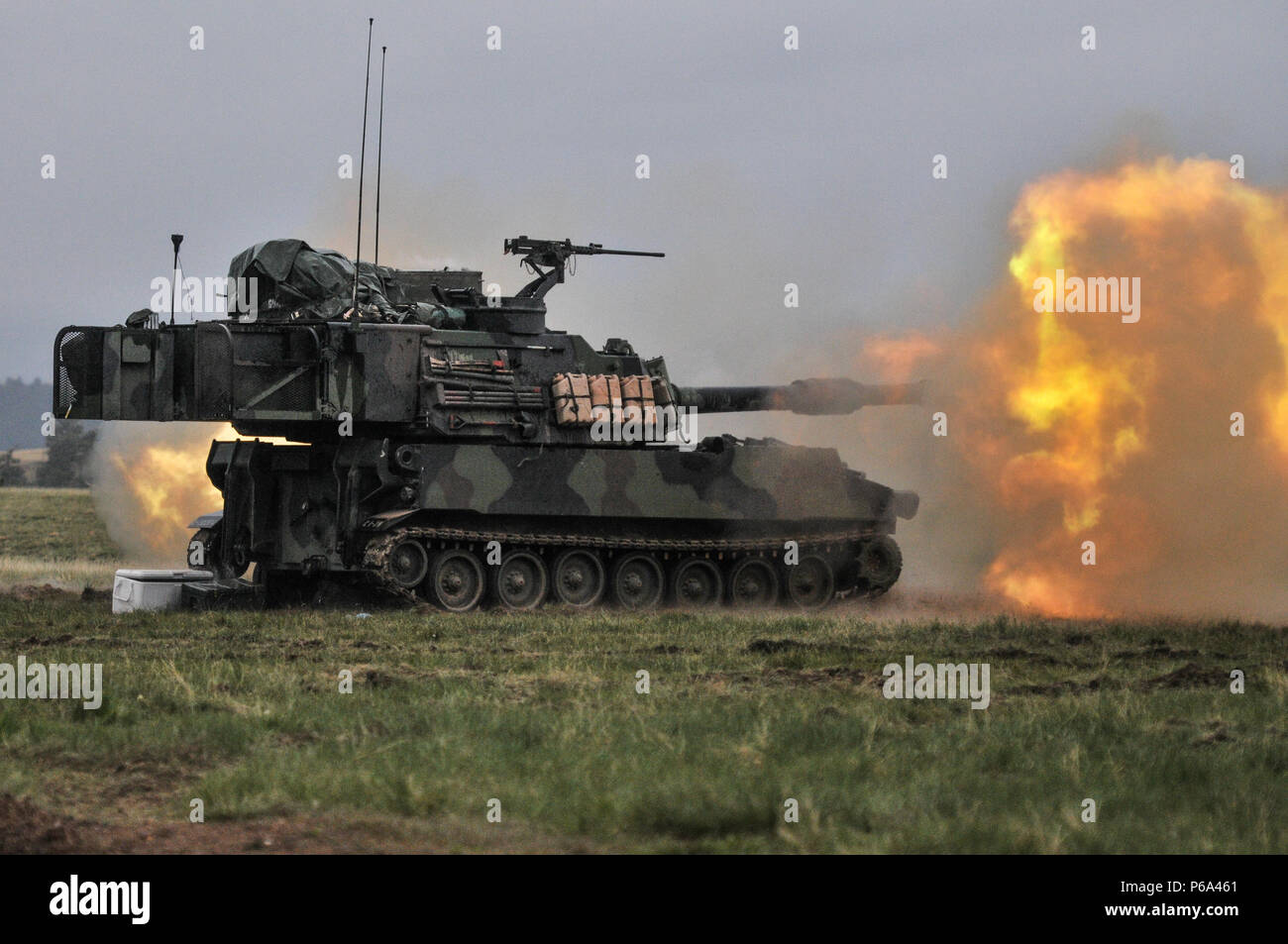A Paladin howitzer from 2nd Battalion, 222nd Field Artillery Regiment ...
