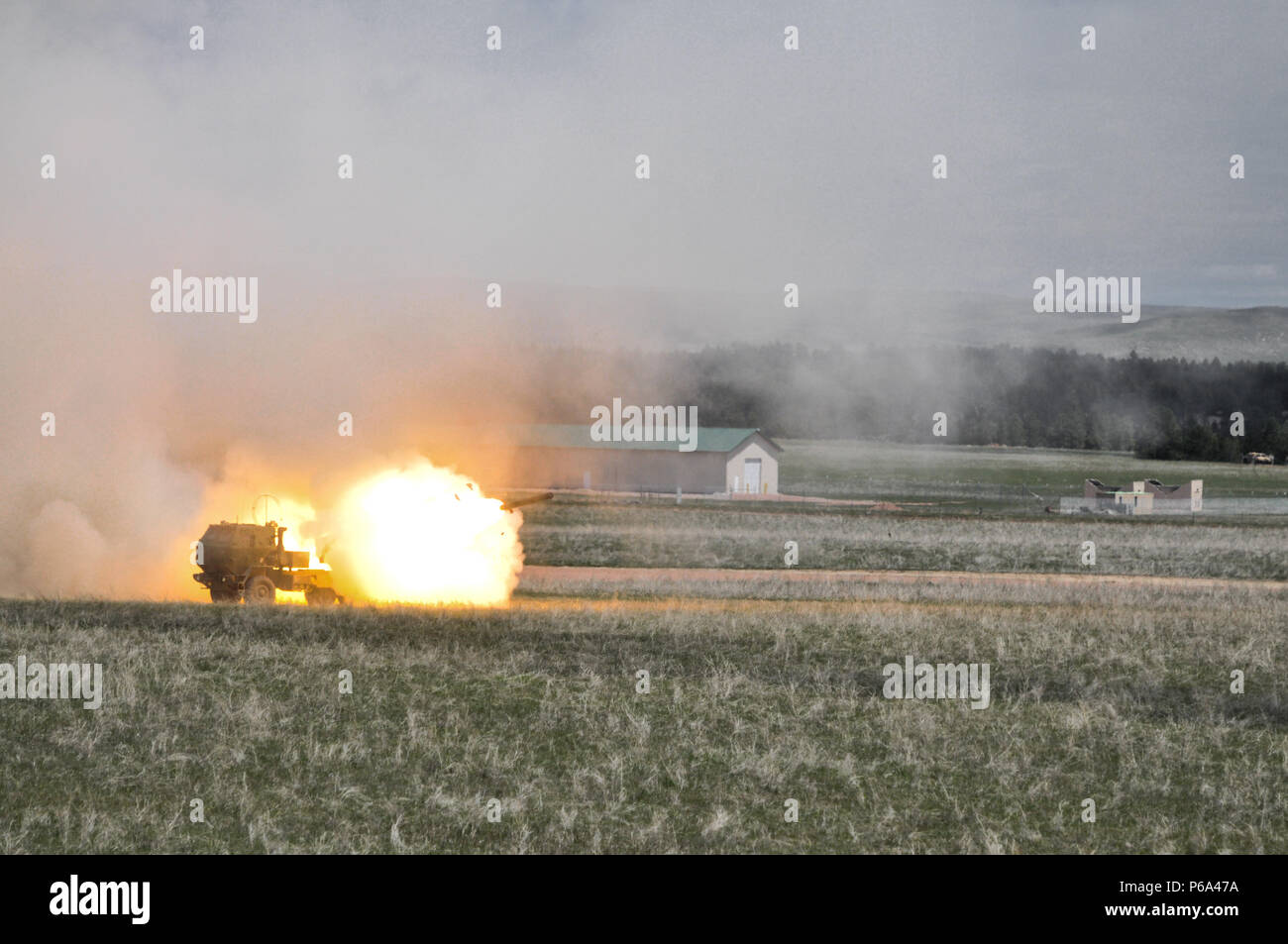 A High Mobility Artillery Rocket System (HIMARS) from 5th Battalion ...