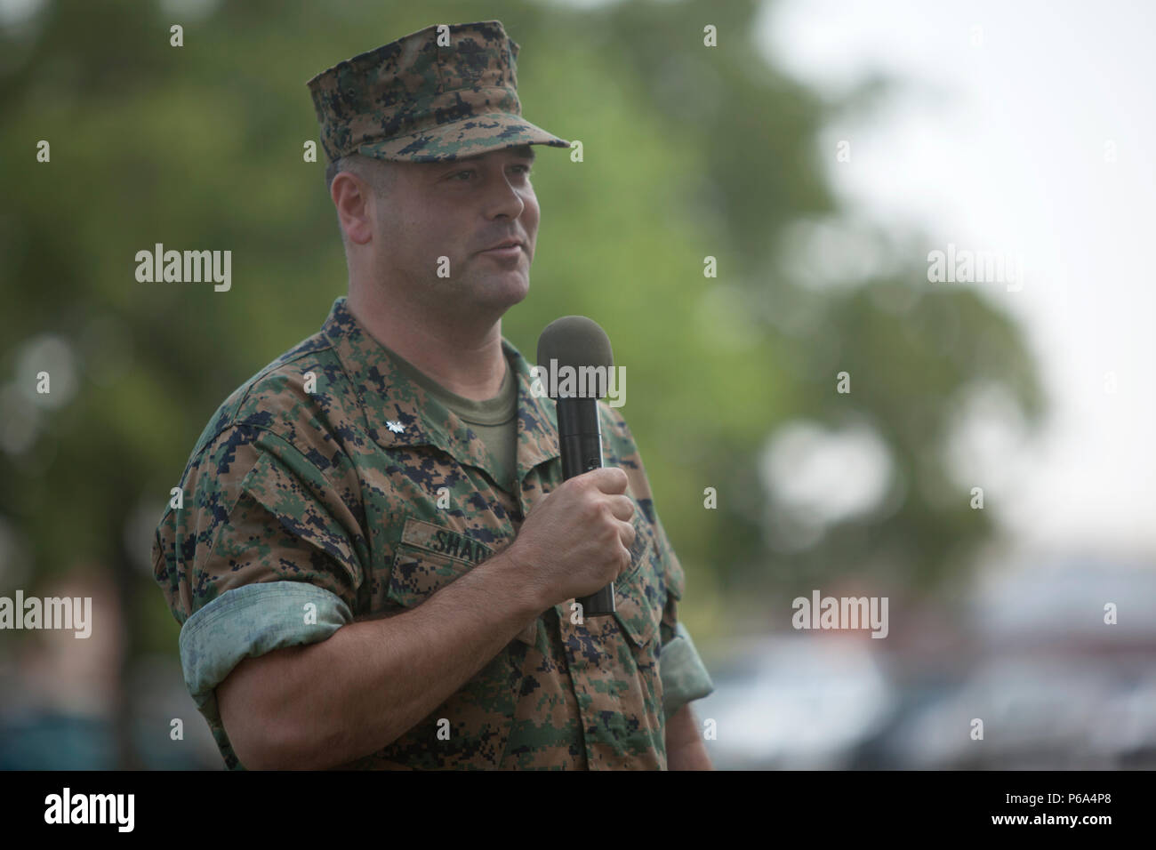 U.S. Marine Corps Lt. Col. Ryan A. Shadle, commanding officer of Marine ...