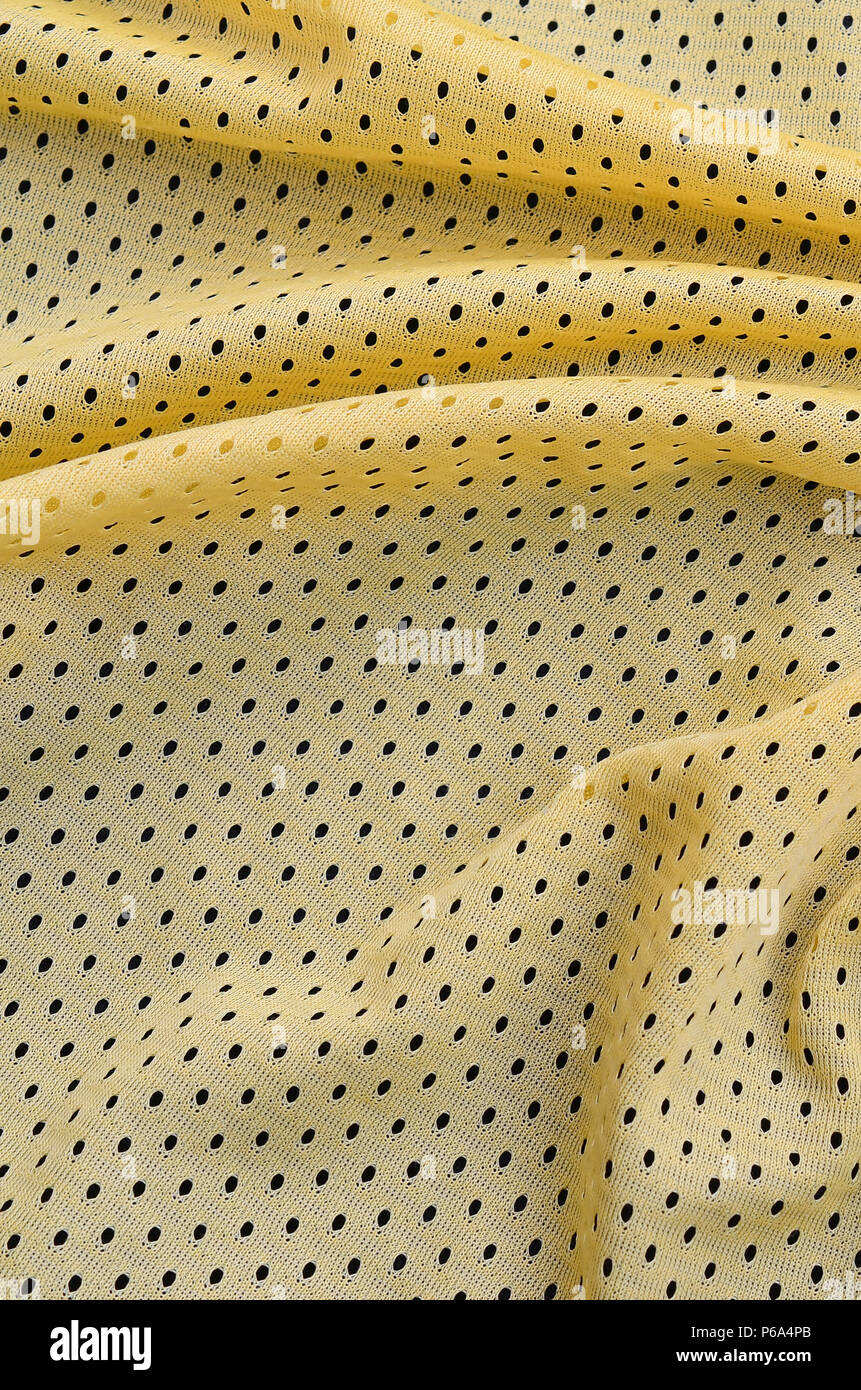 Yellow sport jersey clothing fabric texture and background with many ...