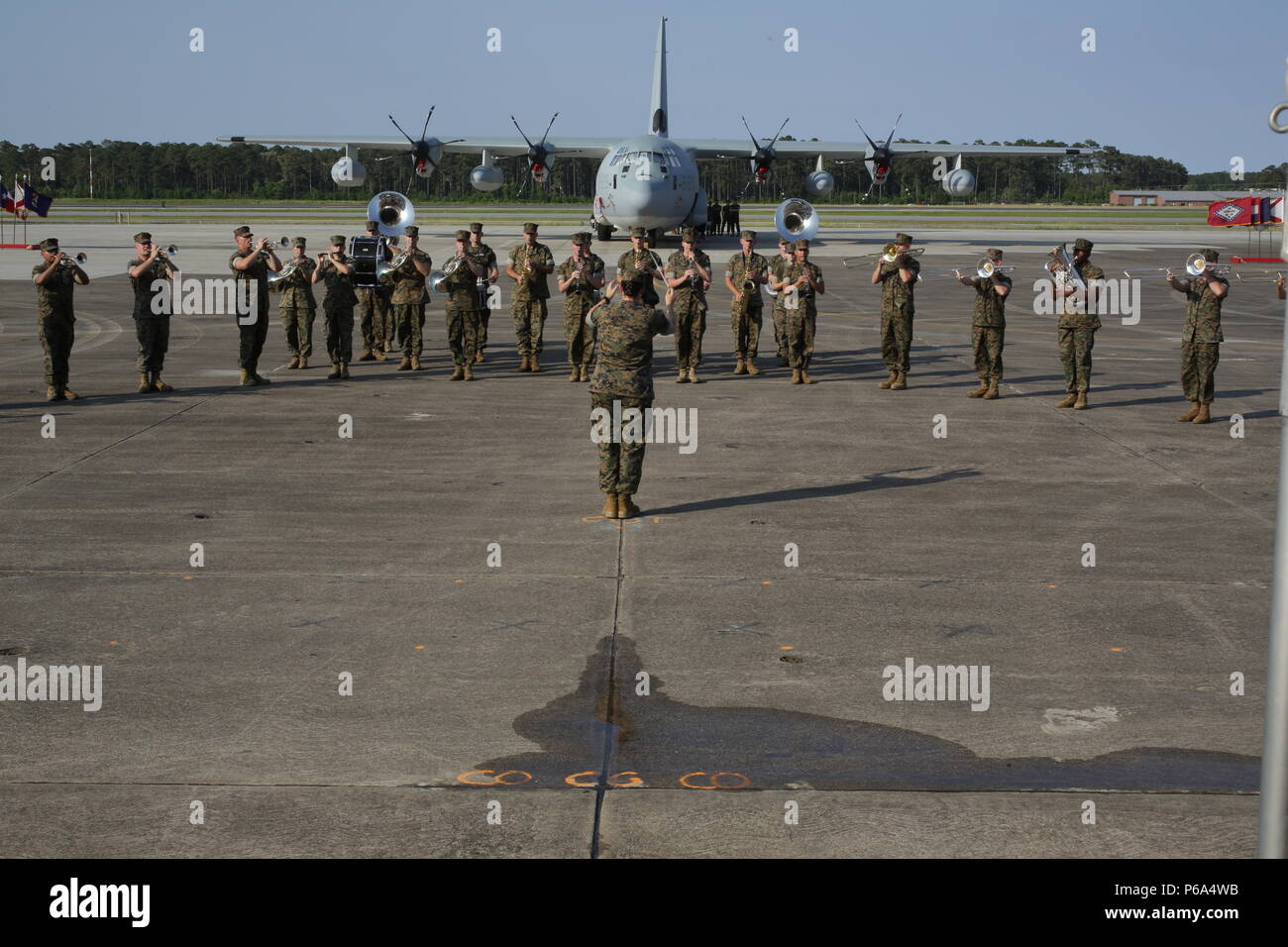 The 2nd Marine Aircraft Wing band plays during the Marine Aircraft ...