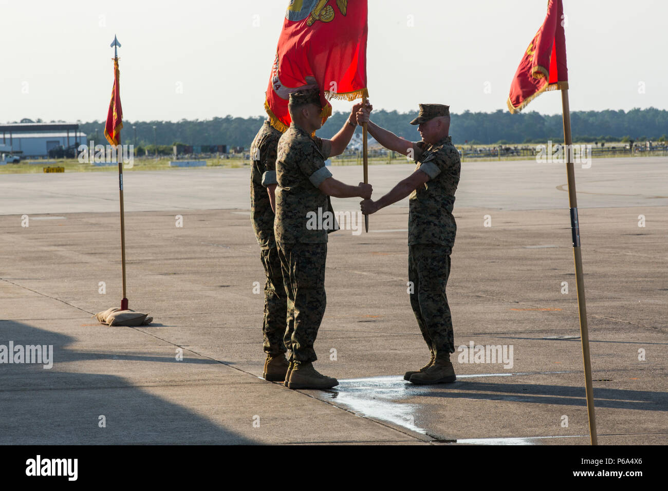U.S. Marine Corps Sgt. Maj. Christopher S. Bloebaum, right, the ...