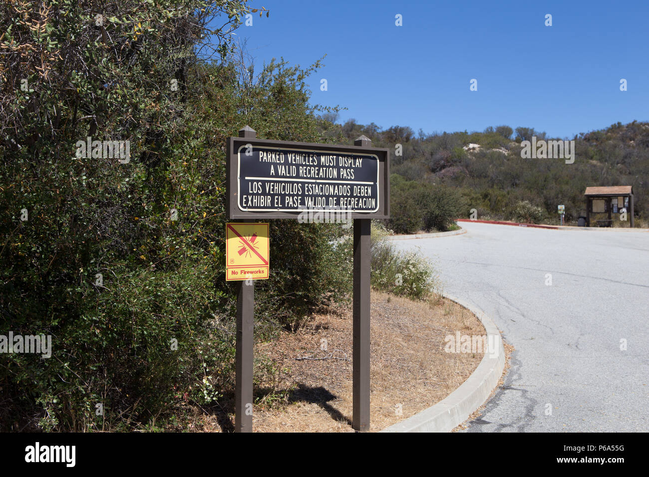 Parking lot requirements sign in the Cleveland national forest ...