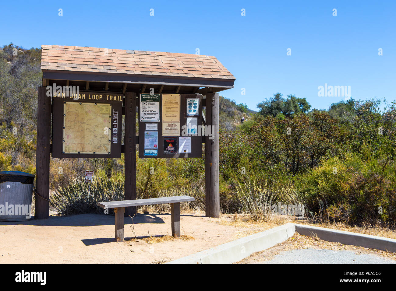 San Juan loop trailhead sign and notice board providing infomation in ...