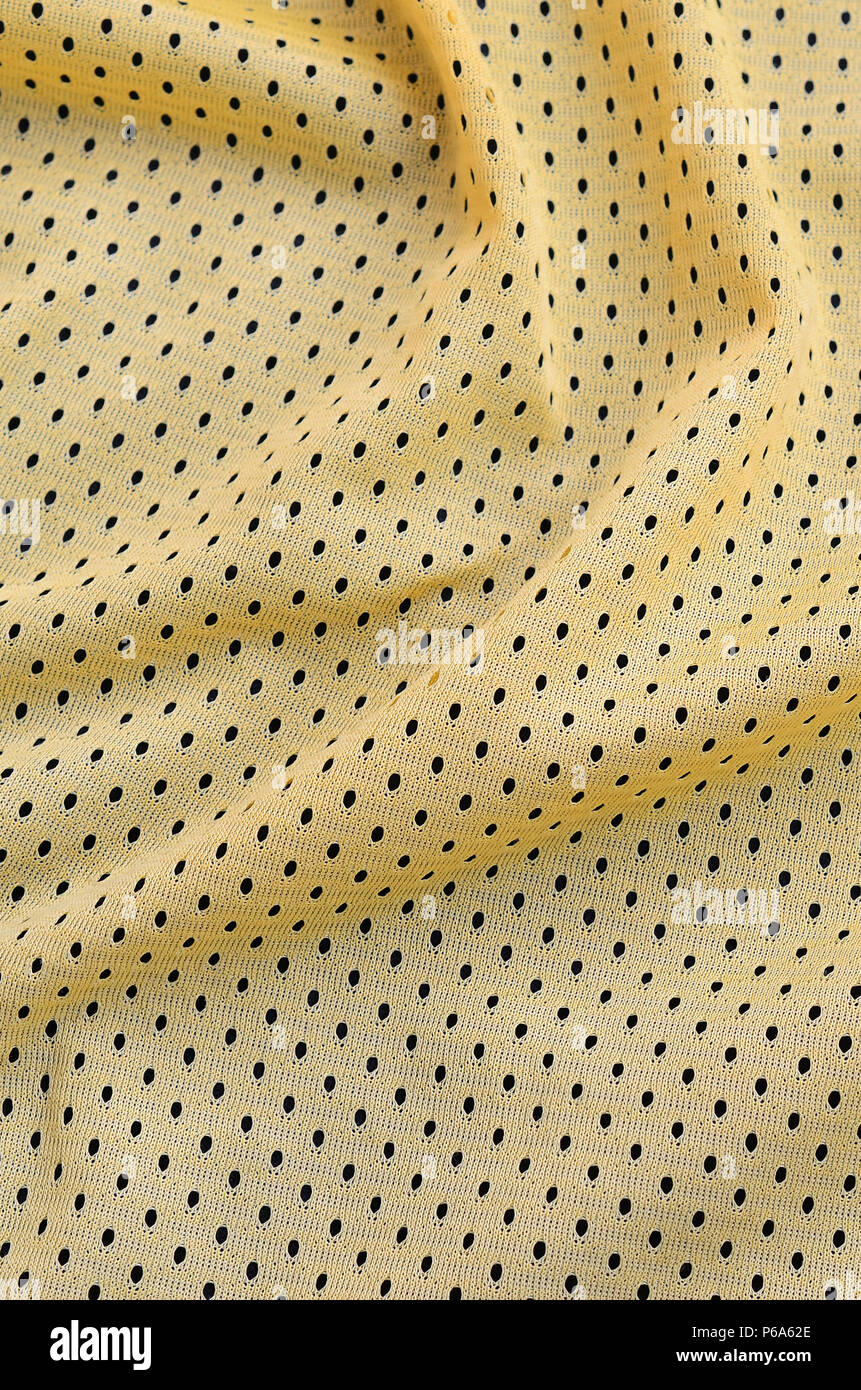 Yellow sport jersey clothing fabric texture and background with many ...