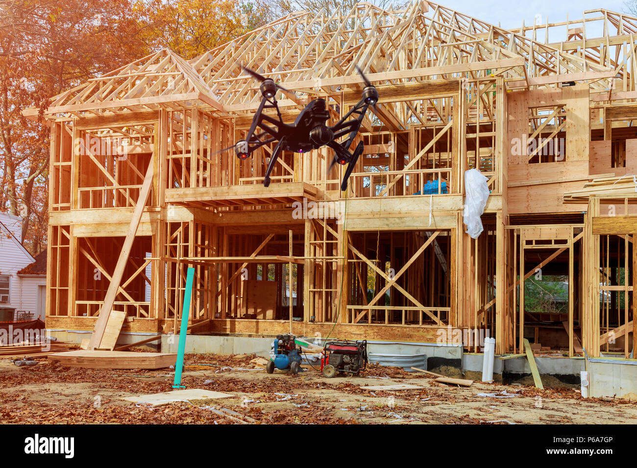 Aircraft over house roof hi-res stock photography and images - Alamy