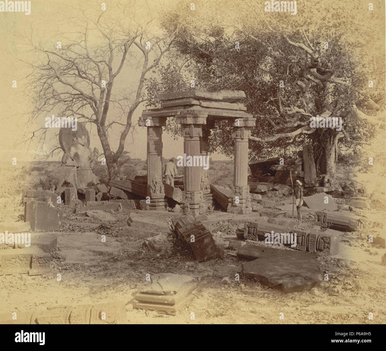 1892 photo of Hindu temple ruins Gupta Empire era at Eran Bina Sagar ...