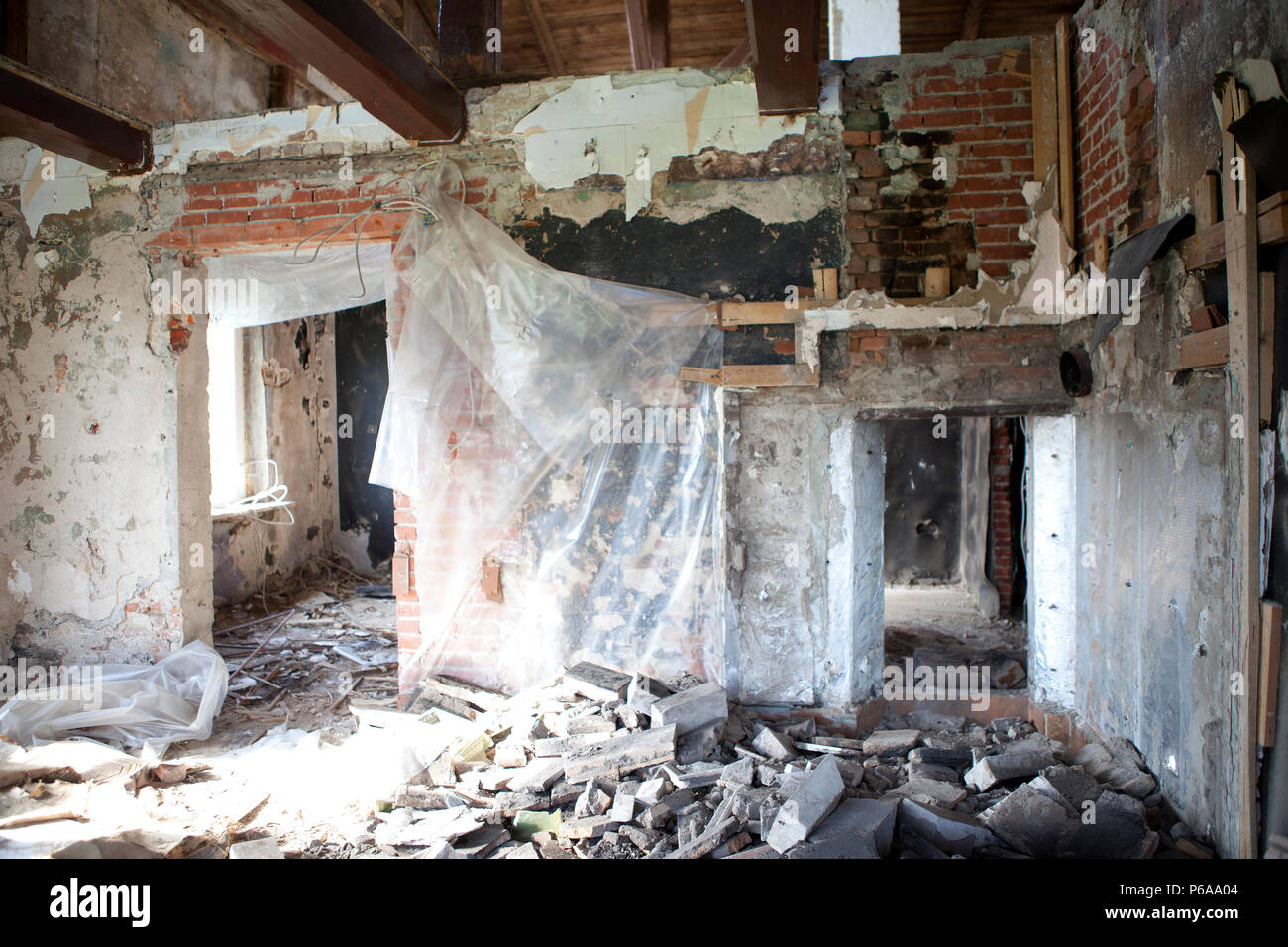 a house in need of renovation from the inside Stock Photo - Alamy