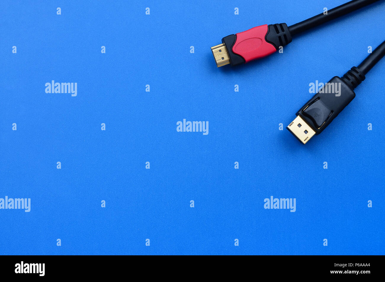 Audio video HDMI computer cable plug and 20-pin male DisplayPort gold ...