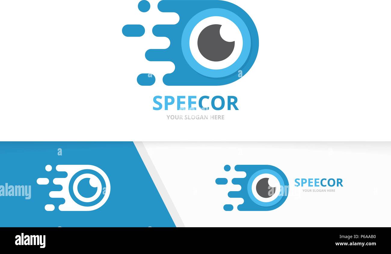 Vector fast eye logo combination. Speed optic symbol or icon. Unique ...