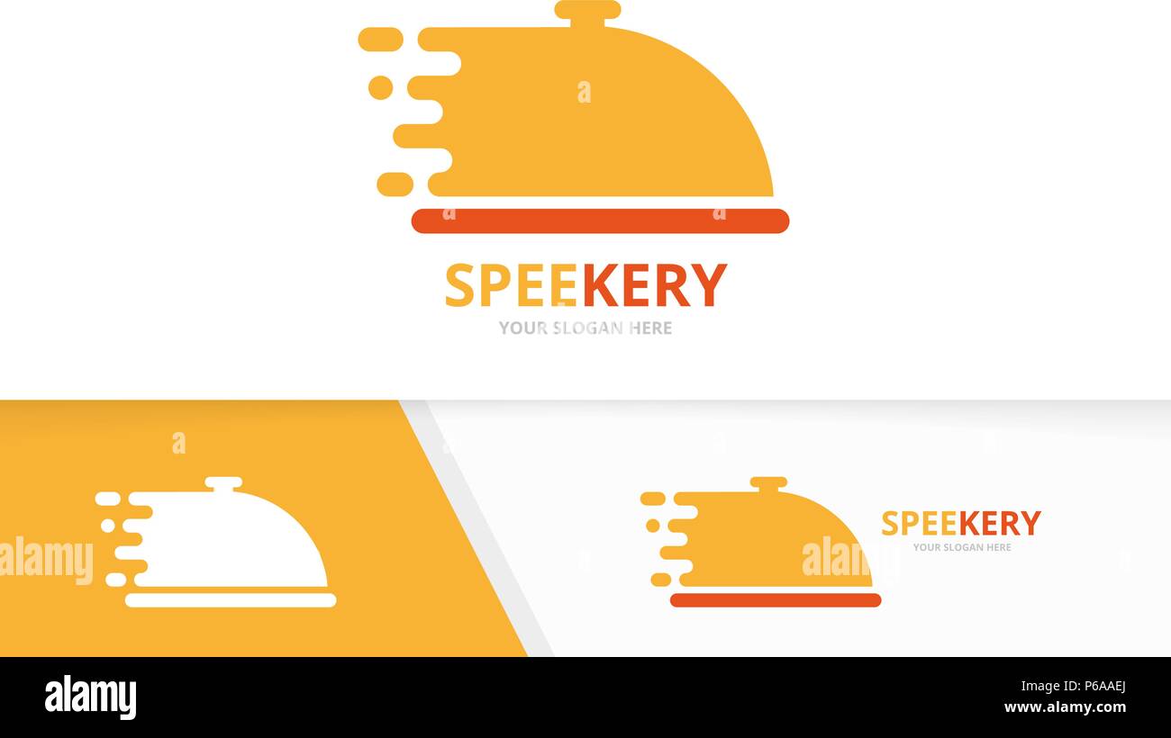 Vector fast dish logo combination. Speed plate symbol or icon. Unique ...