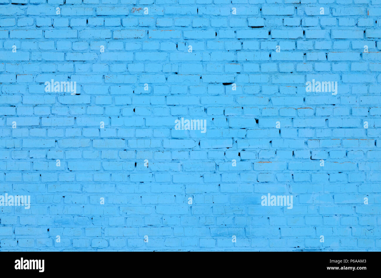 Square brick block wall background and texture. Painted in blue Stock ...