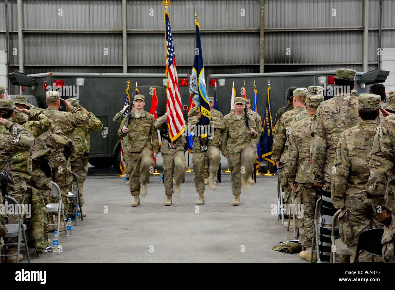 Color Guard at the Change of Command ceremony at Nato Role III MMU ...