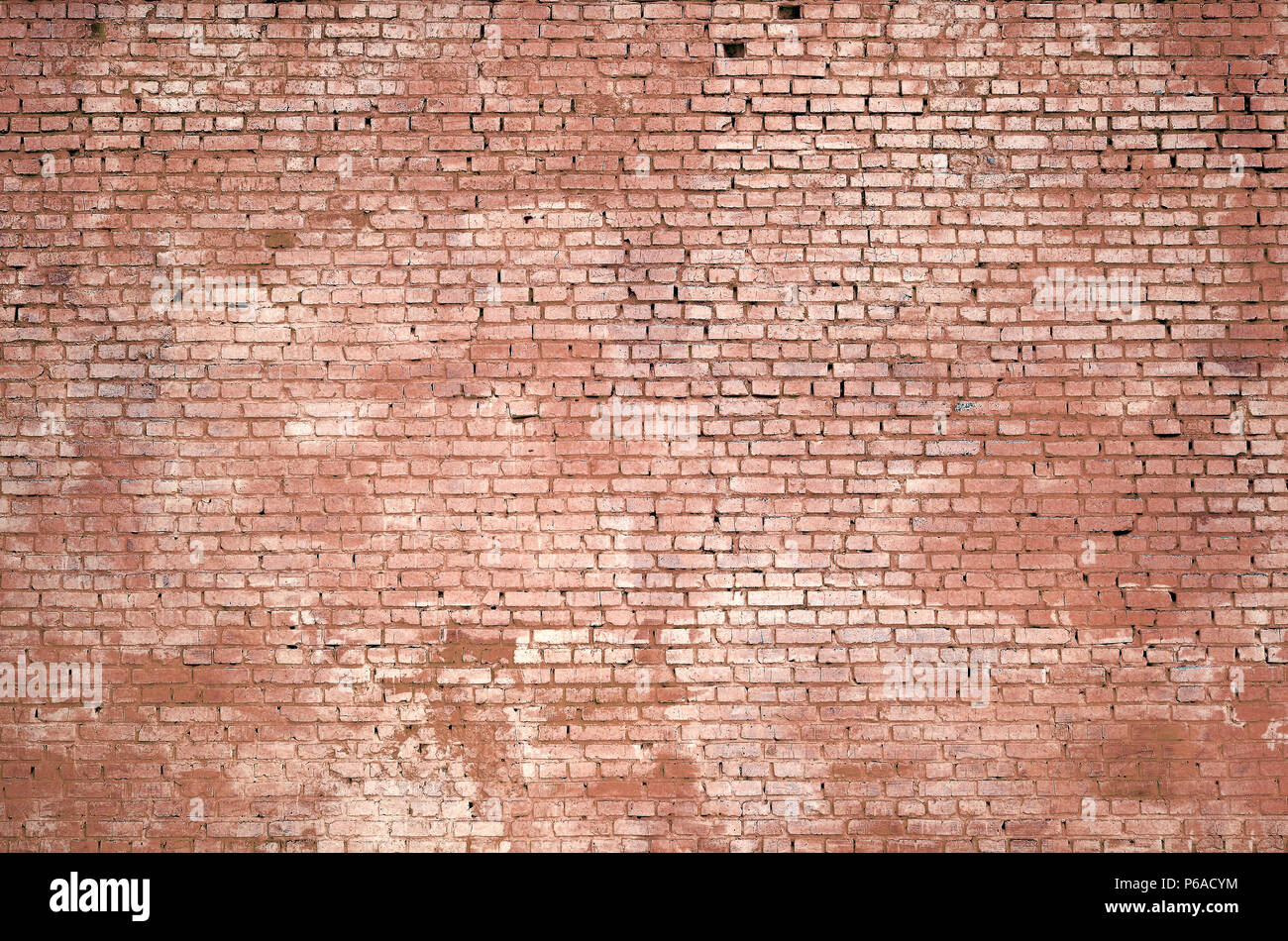 Square brick block wall background and texture. Painted in red Stock ...