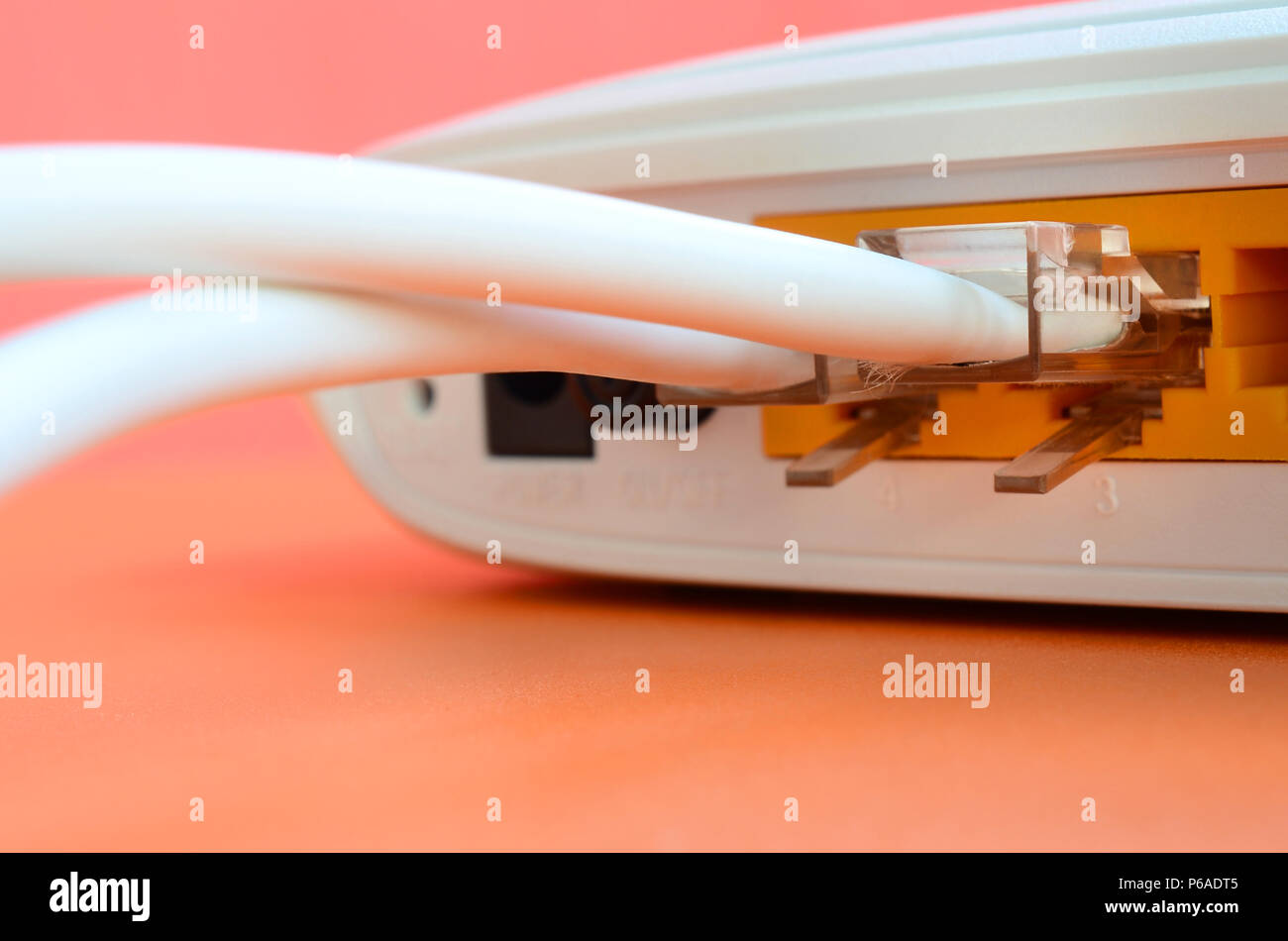 The Internet cable plugs are connected to the Internet router, which ...