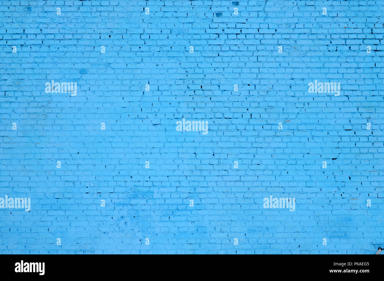 Square brick block wall background and texture. Painted in blue Stock ...