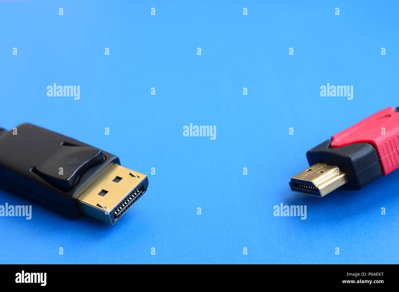 Audio video HDMI computer cable plug and 20-pin male DisplayPort gold ...