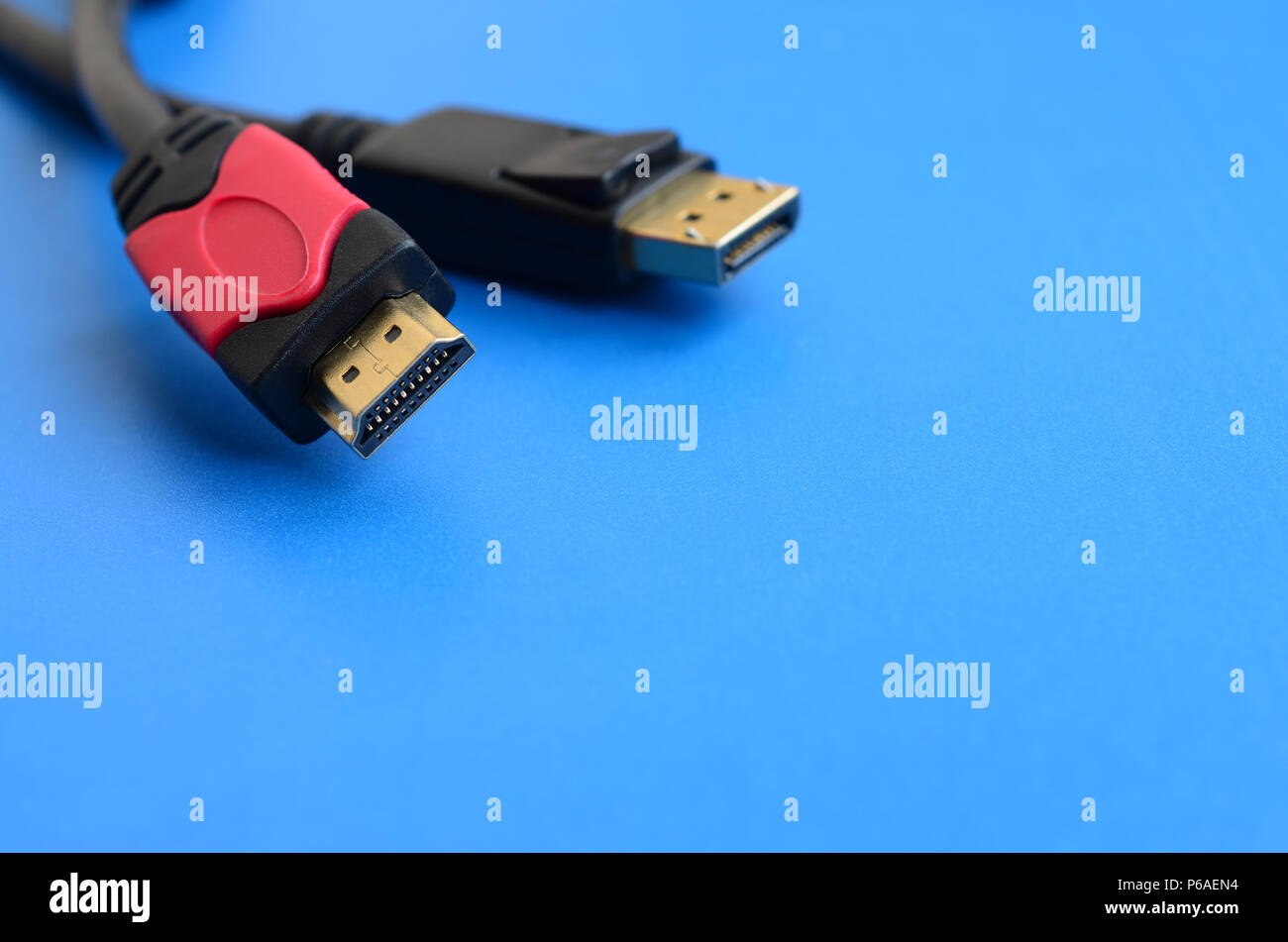 Audio video HDMI computer cable plug and 20-pin male DisplayPort gold ...