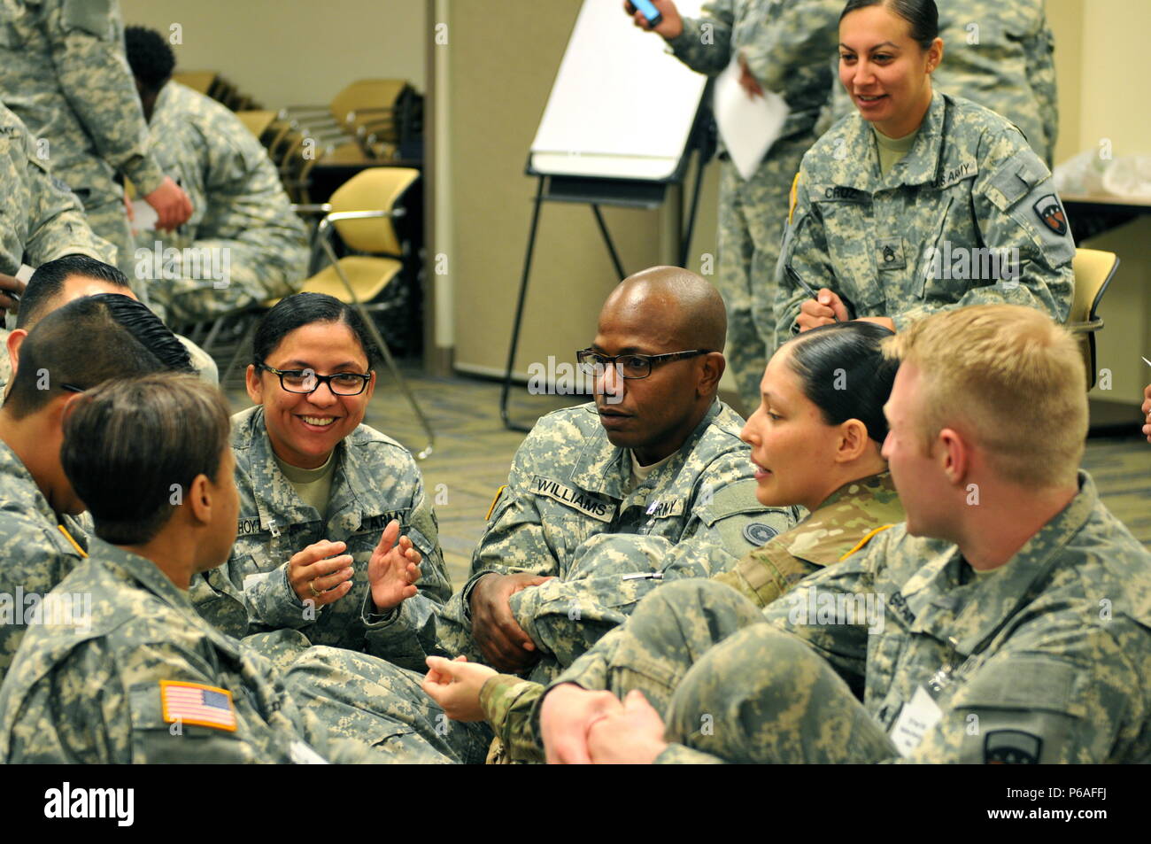 Soldiers at the Equal Opportunity Leader Course participate in a Life ...