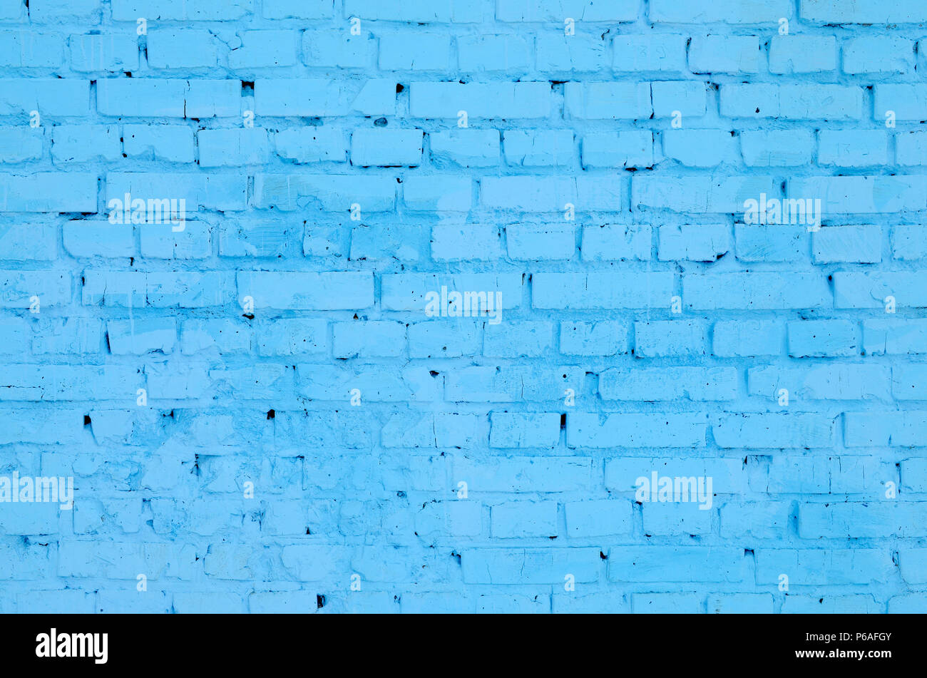 Square brick block wall background and texture. Painted in blue Stock ...