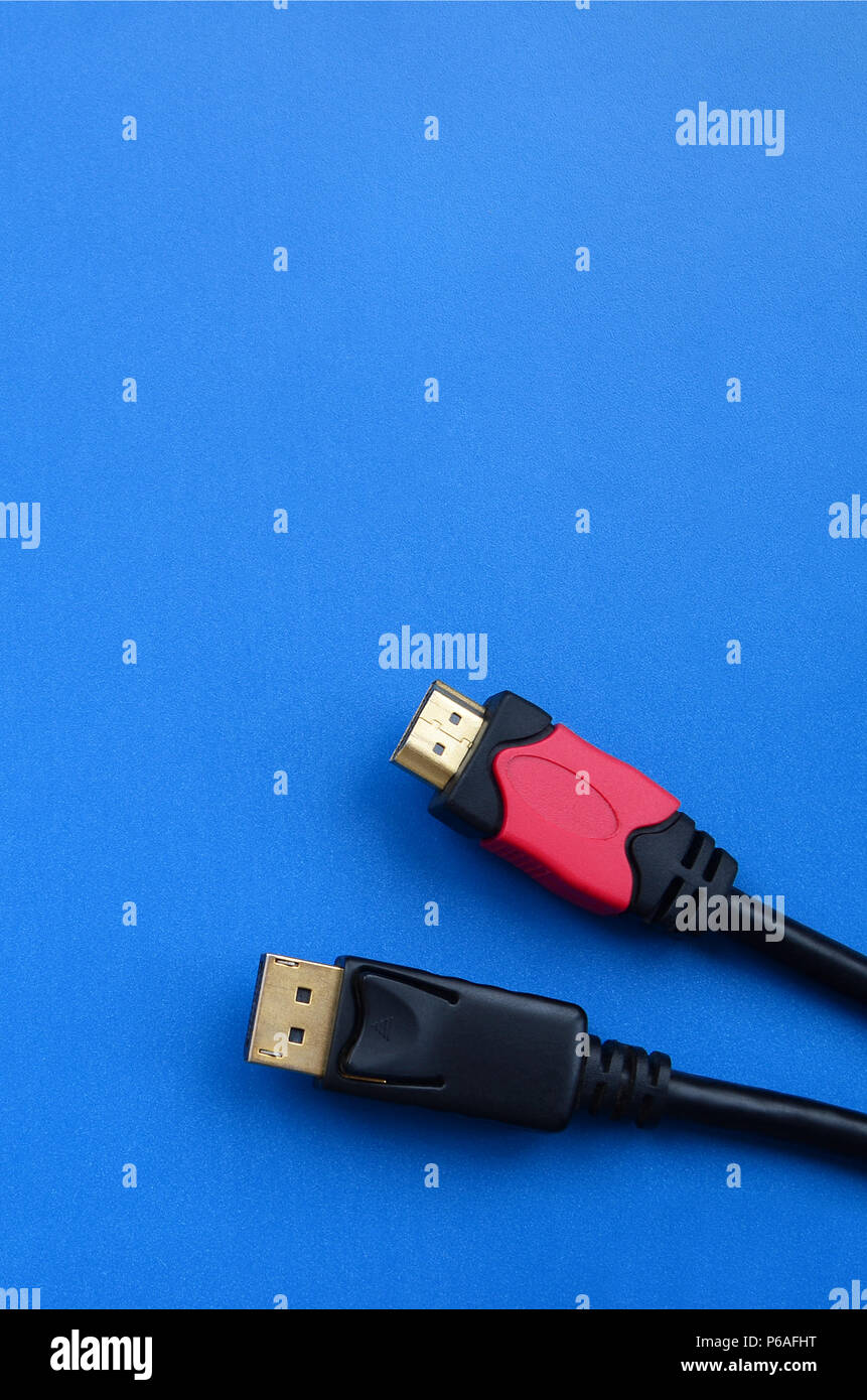 Audio video HDMI computer cable plug and 20-pin male DisplayPort gold ...