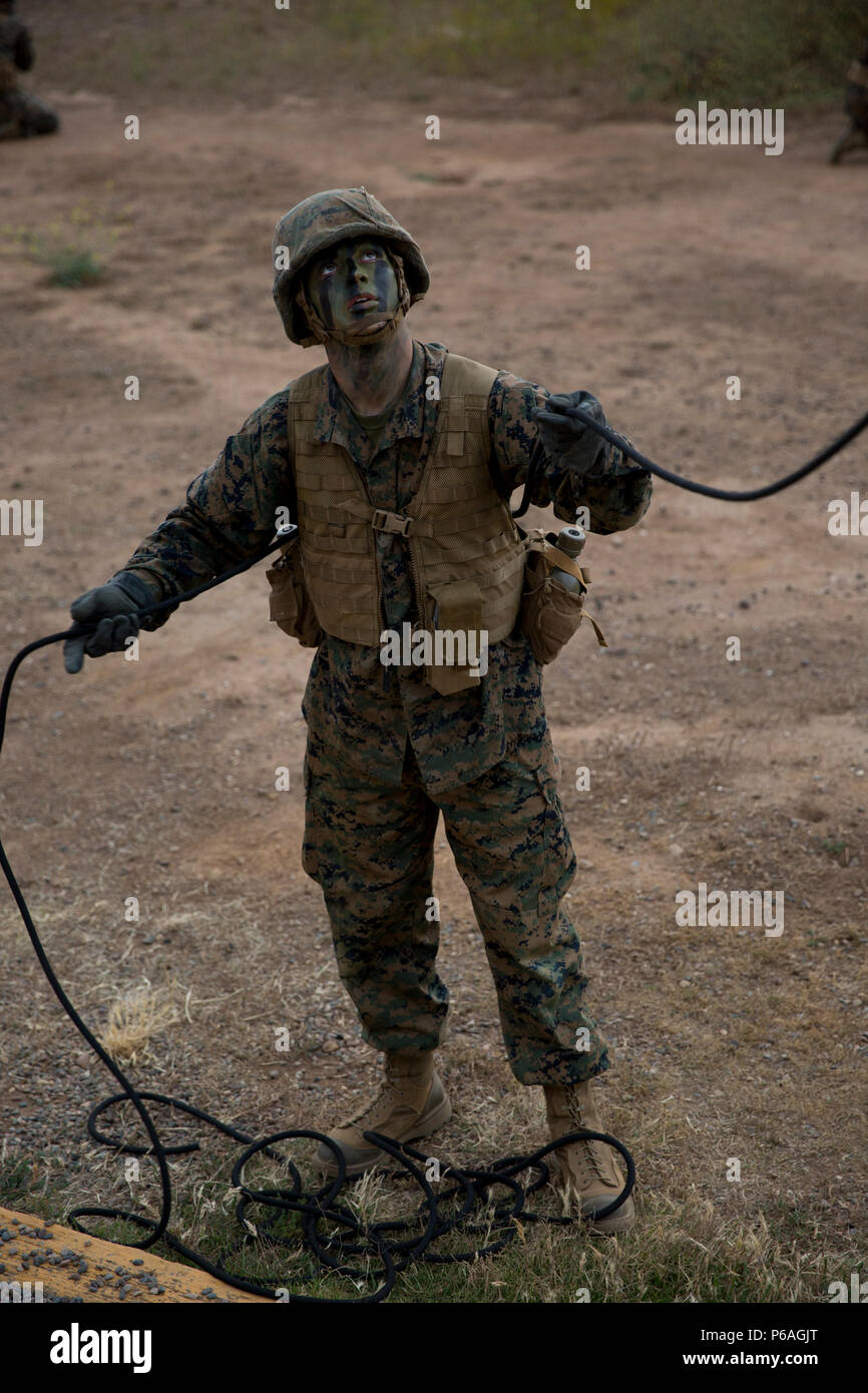 A U.S. Marine Corps recruit with Company F, 2d Recruit Training ...