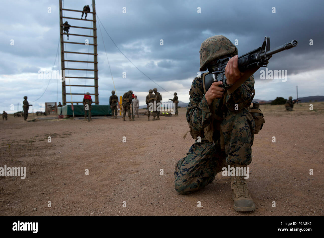 A U.S. Marine Corps recruit with Company F, 2d Recruit Training ...