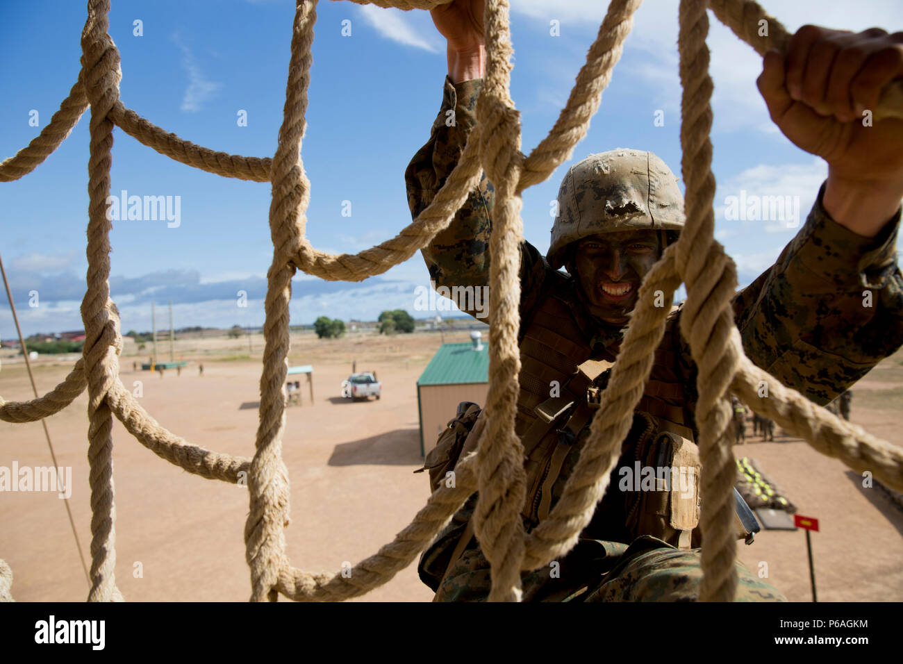 A U.S. Marine Corps recruit with Company F, 2d Recruit Training ...