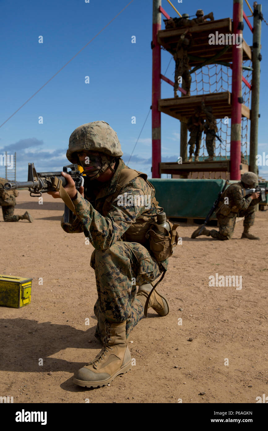 A U.S. Marine Corps recruit with Company F, 2d Recruit Training ...