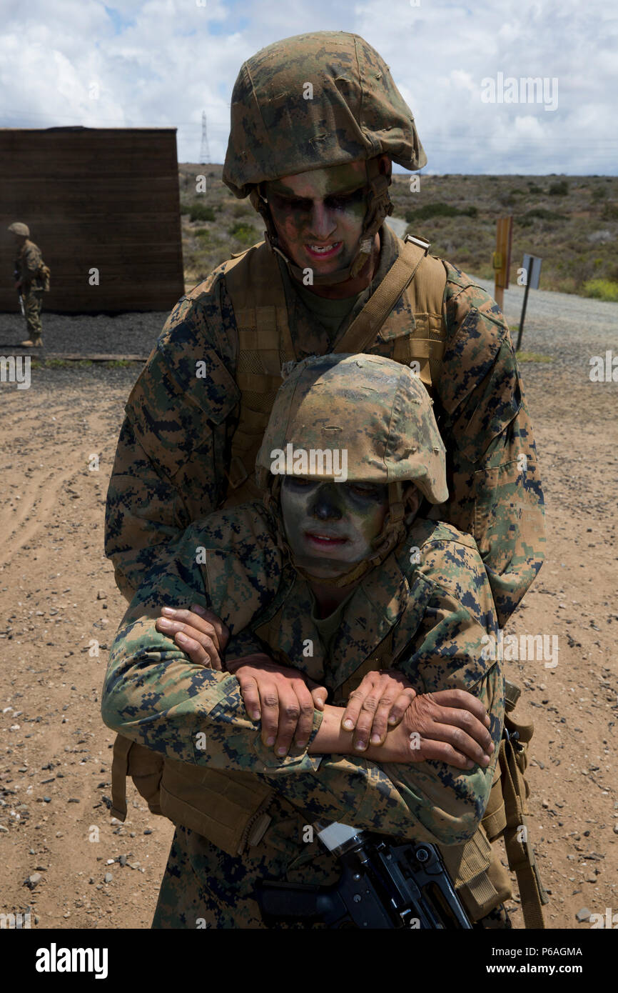 A U.S. Marine Corps recruit with Company F, 2d Recruit Training ...