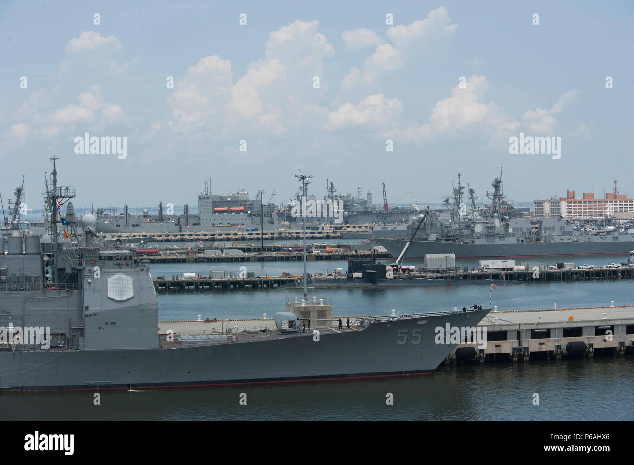 160701-N-RB564-0019 NORFOLK (July 1, 2016) Ships berthed at Naval ...