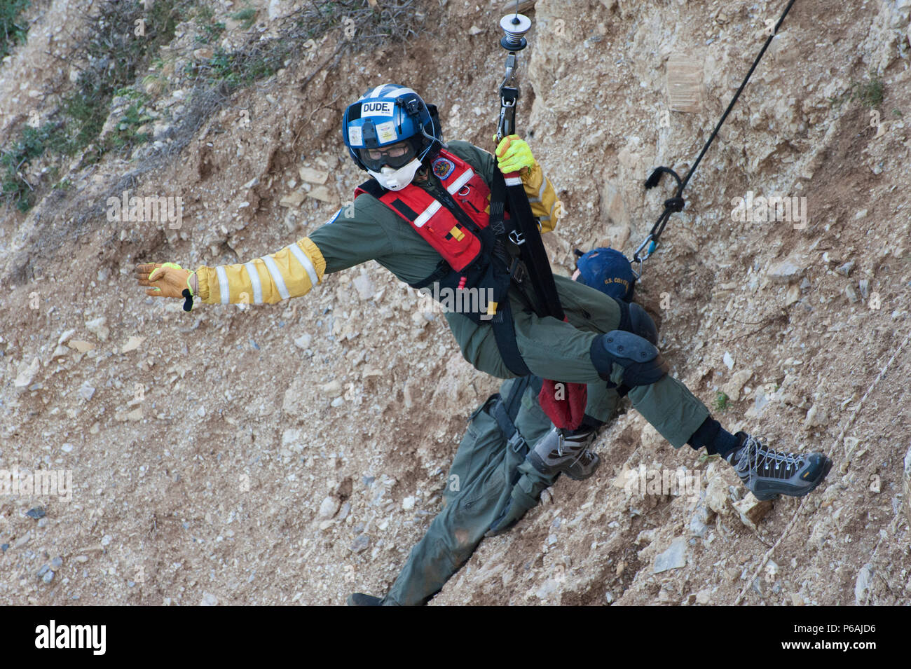 A Coast Guard rescue swimmer from Air Station Los Angeles participated ...