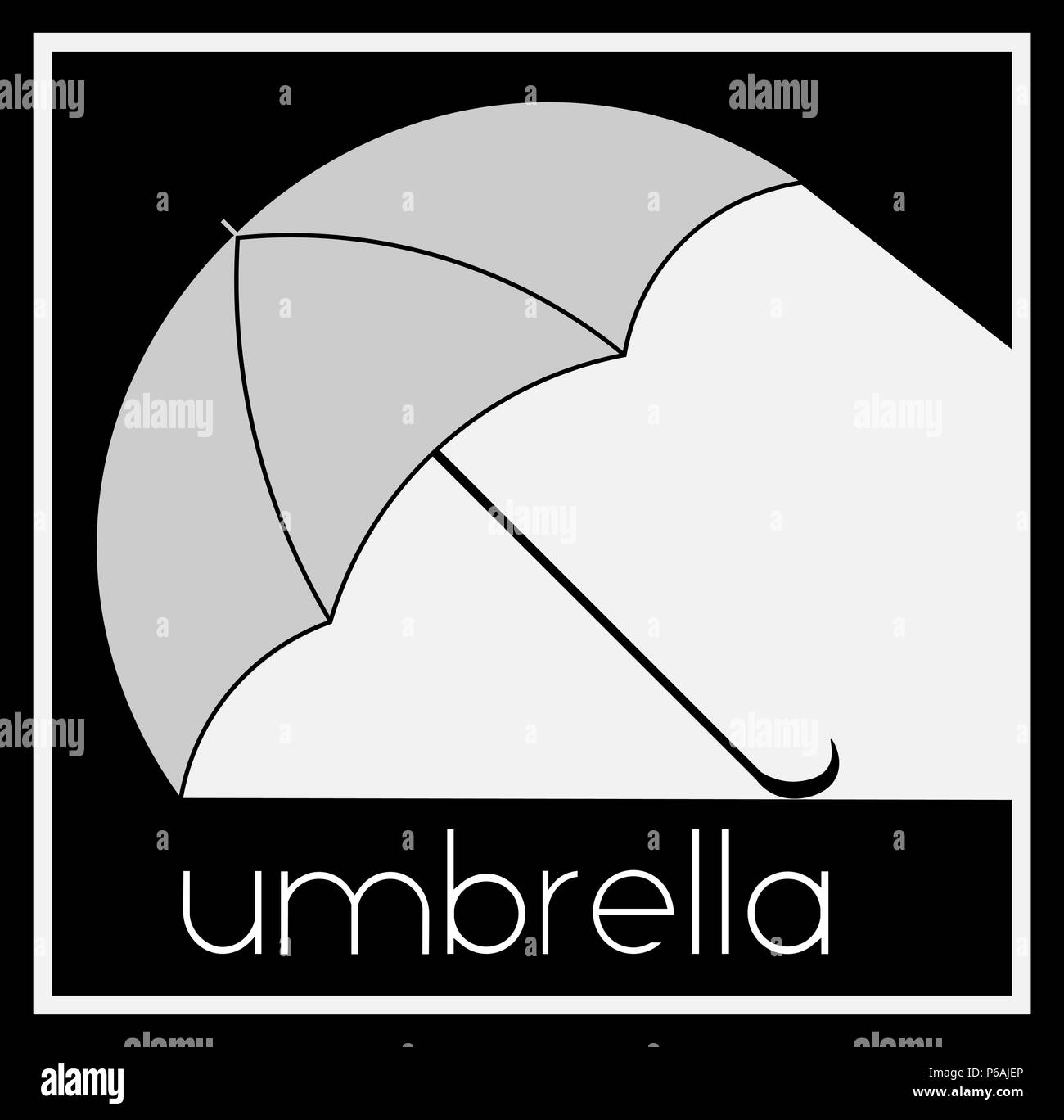 umbrella and black rain umbrella, protection minimalist logo Stock ...