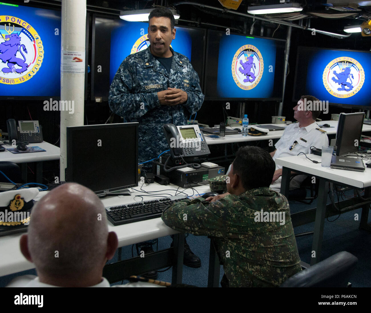 Lt. Cmdr. Edward Cruzmatos discusses the capabilities of Afloat Forward ...