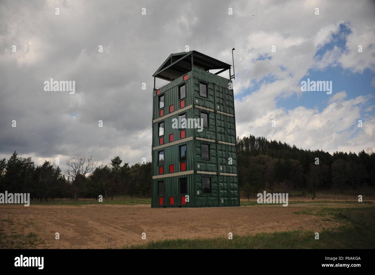 The sniper tower provides an elevated vantage point on range 18 on ...