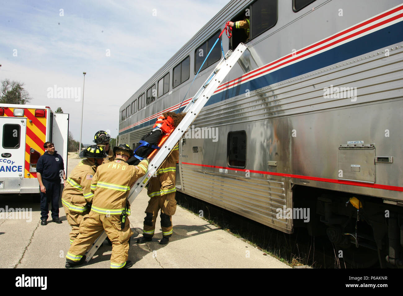 Personnel with the Directorate of Emergency Services Fire Department ...