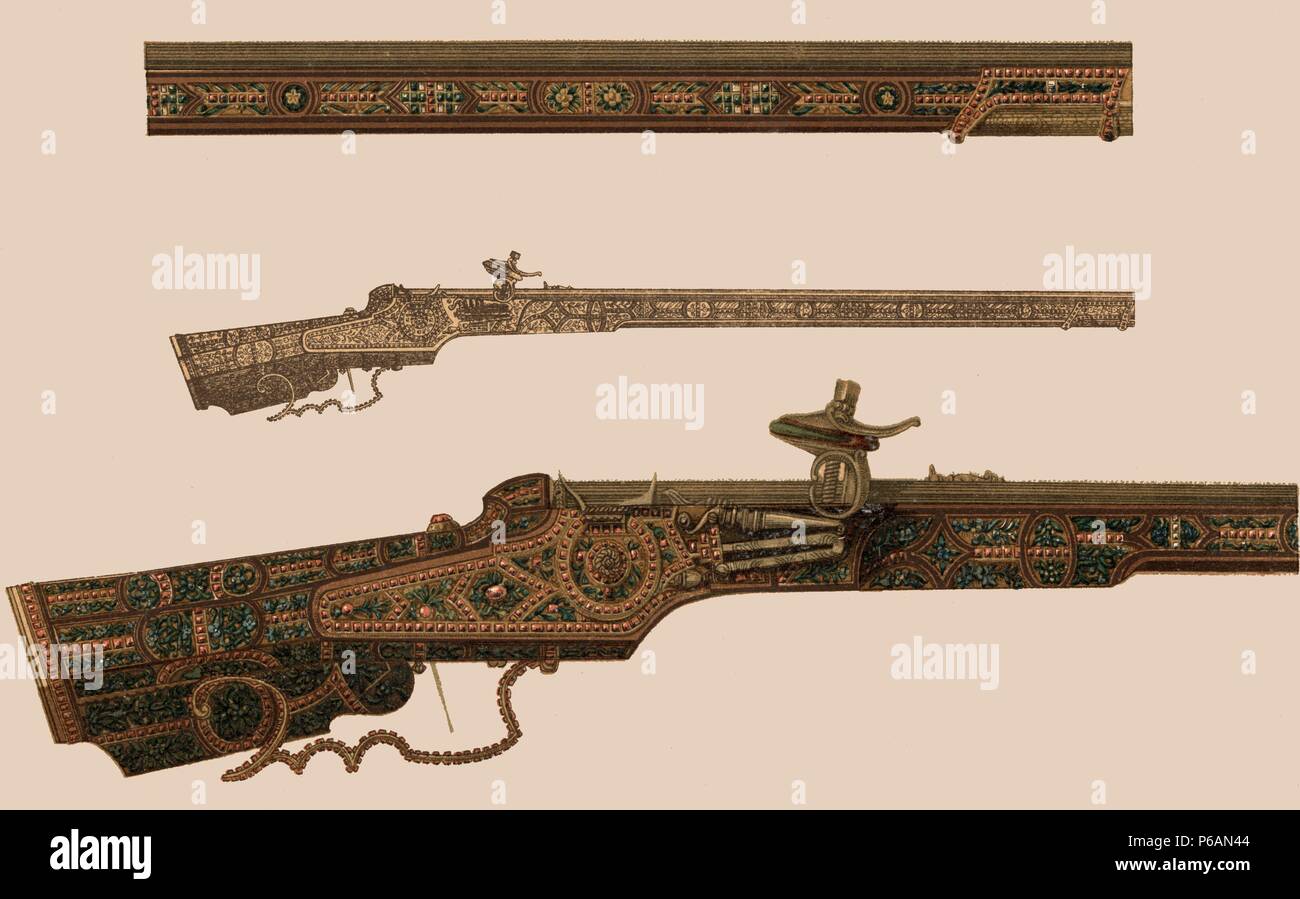 España. Arcabuz o escopeta de rueda del siglo XVII Stock Photo - Alamy