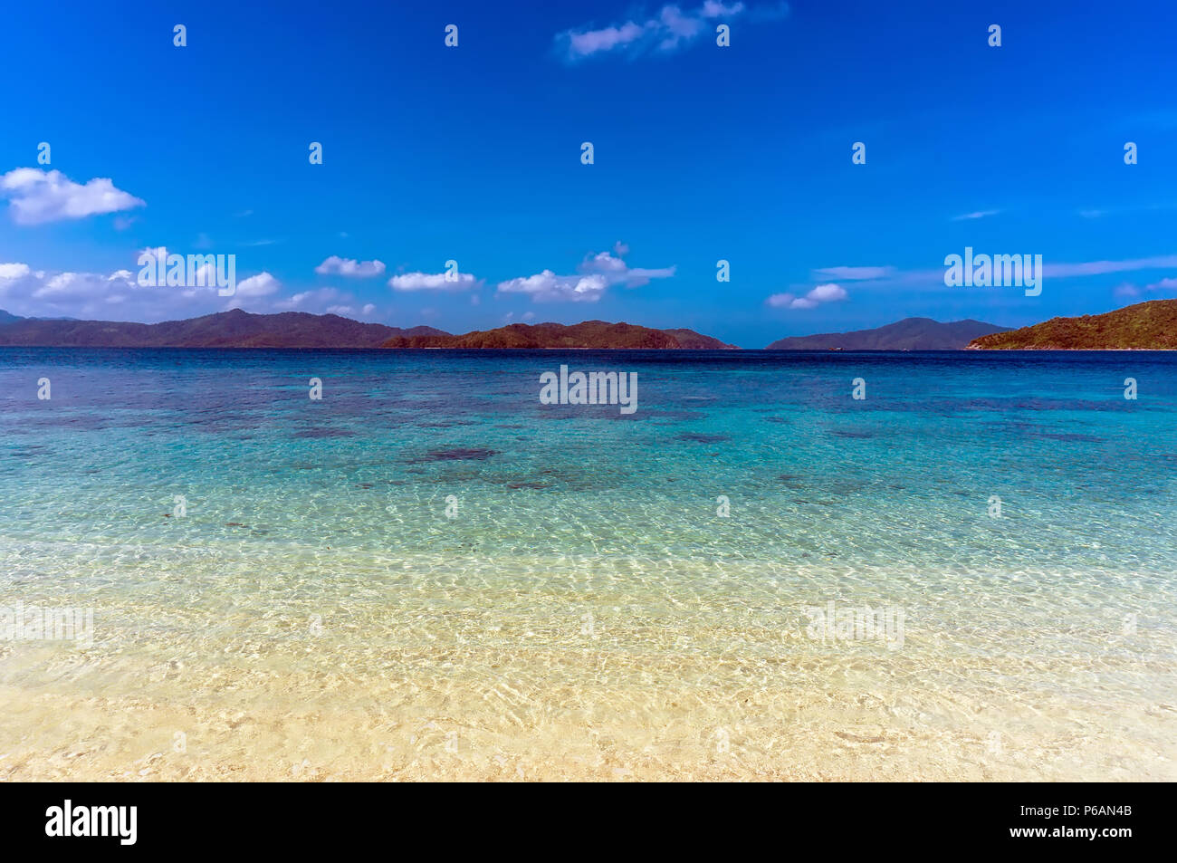 the white sand on the beach Palawan Philippines without people Stock ...