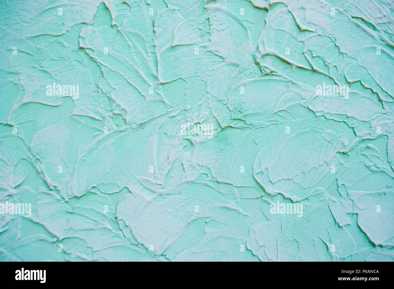 Abstract turquoise color decorative plaster wall. Textured background ...