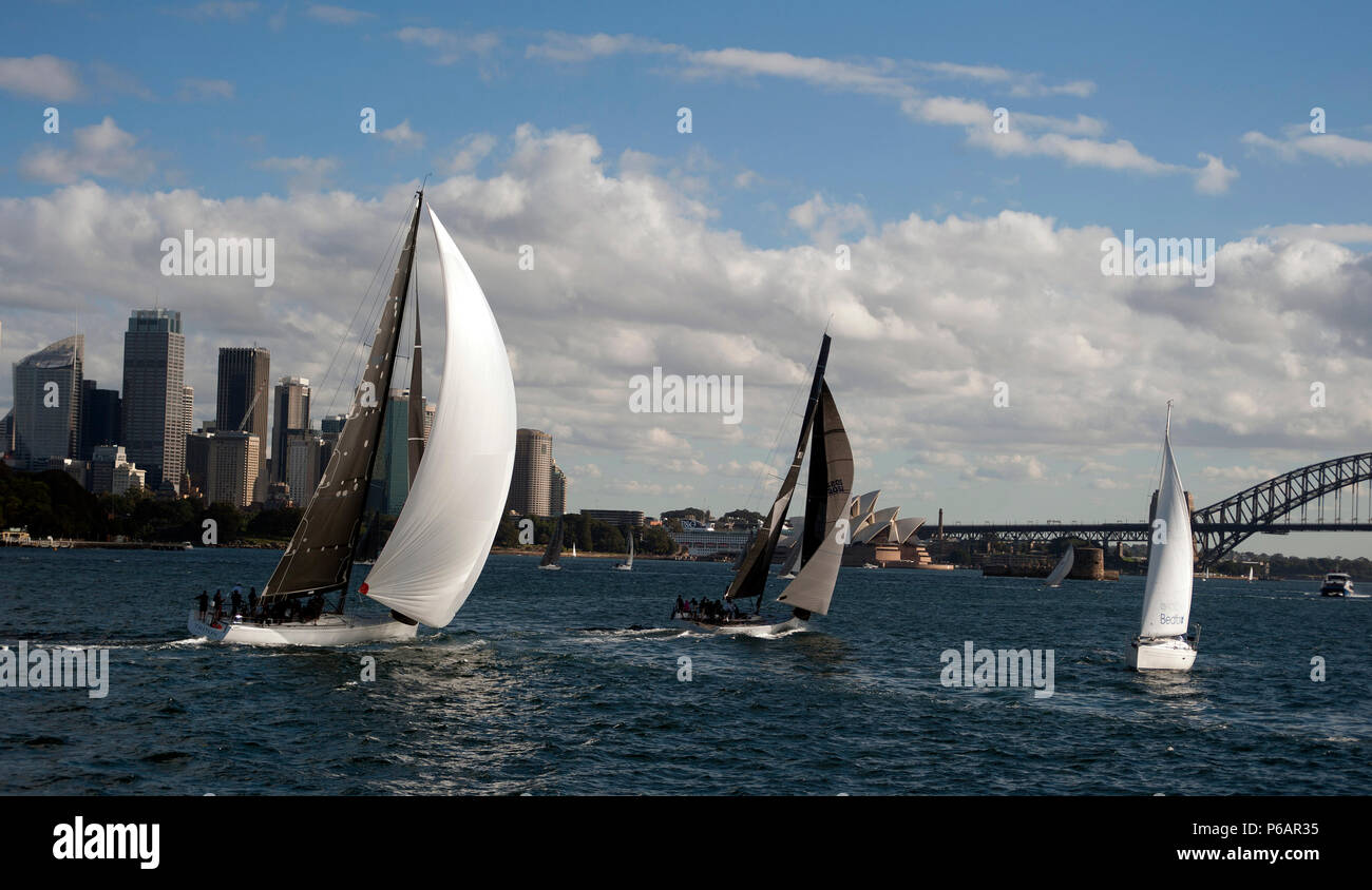 Sailing, Sydney Harbour, Sydney, New South Wales, Australia Stock Photo ...