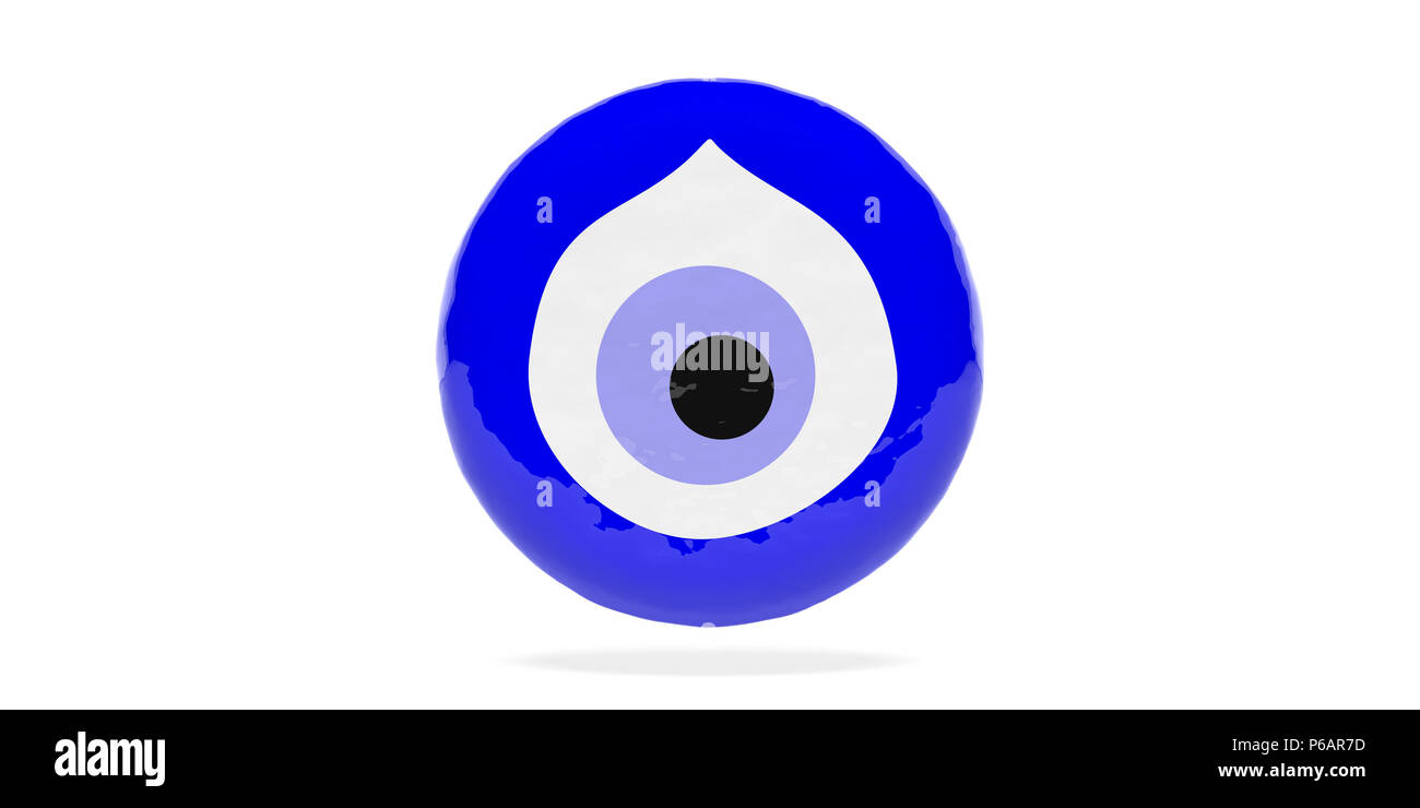 Evil turkish eye amulet, protection from bad luck, top view isolated on ...