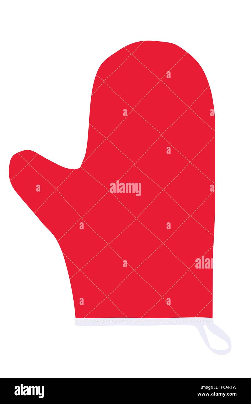 Baking Gloves Red Flat Icon On White Background Stock Vector Image ...