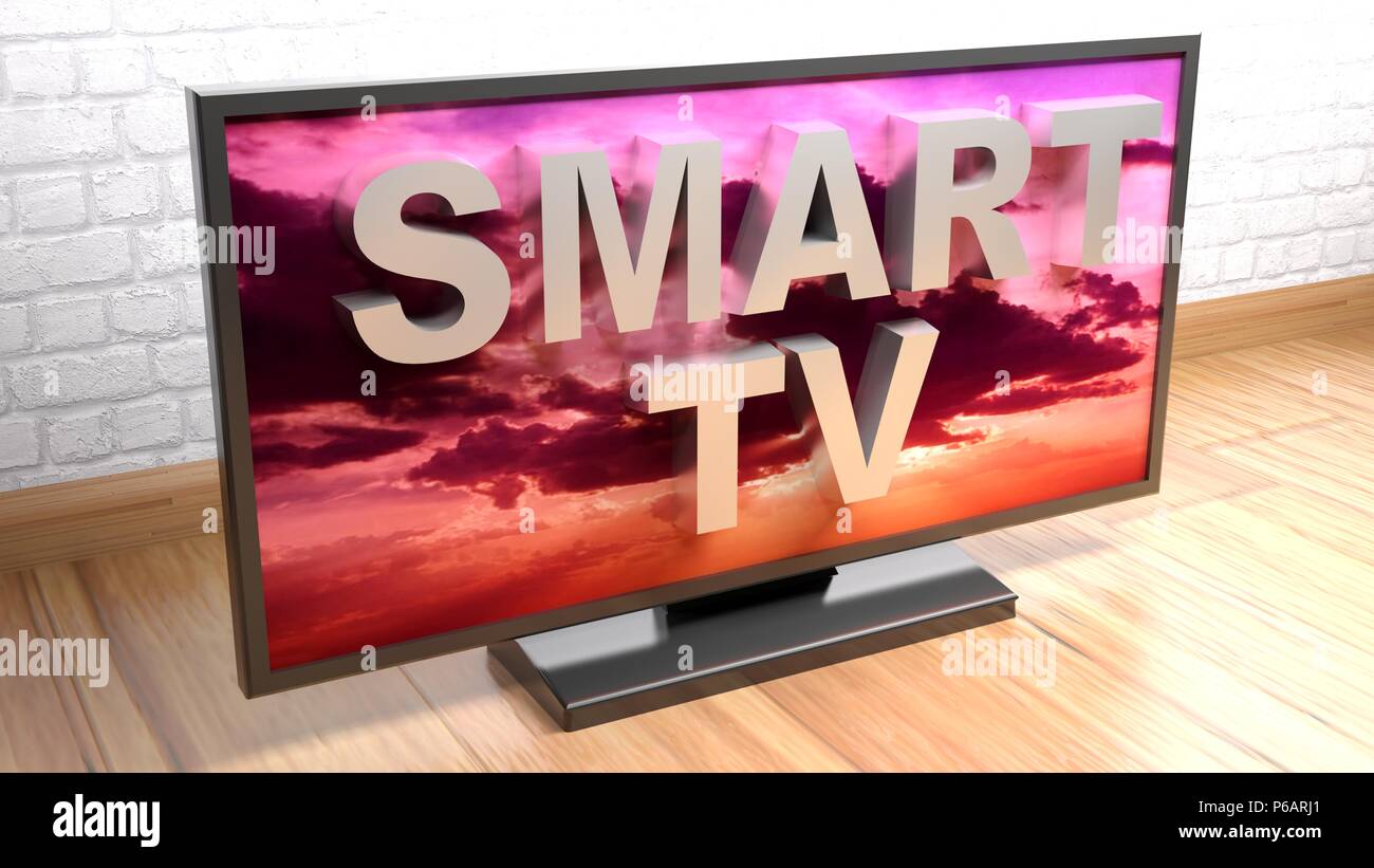 Smart television - 3D rendering Stock Photo - Alamy