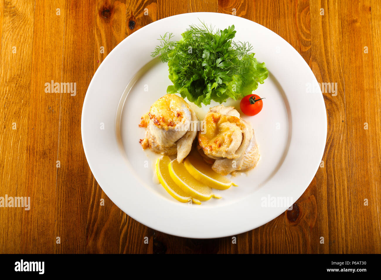 Steamed Trout fillet roll Stock Photo - Alamy