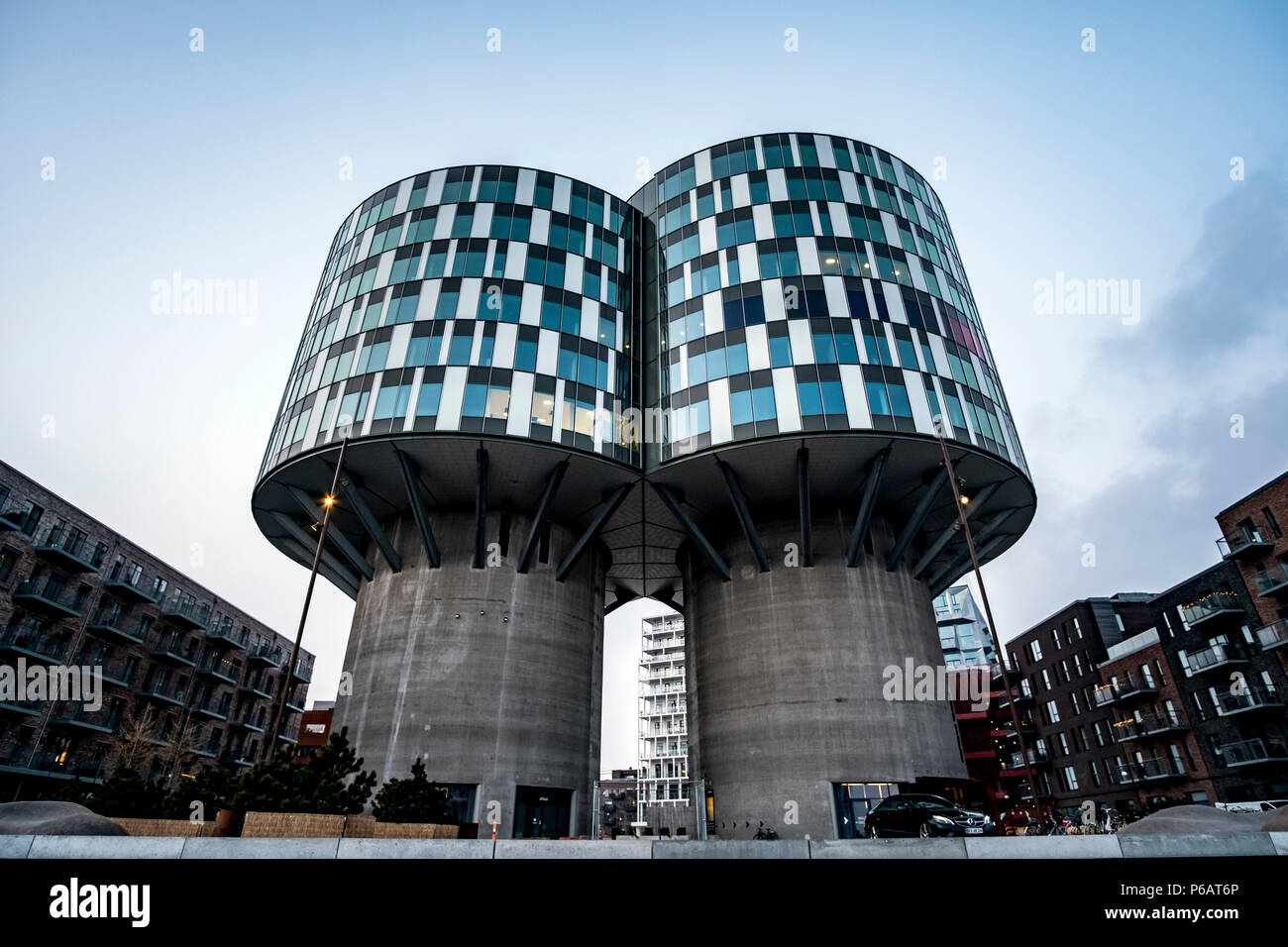 Copenhagen, Denmark - February 10, 2018. The Portland towers are two ...