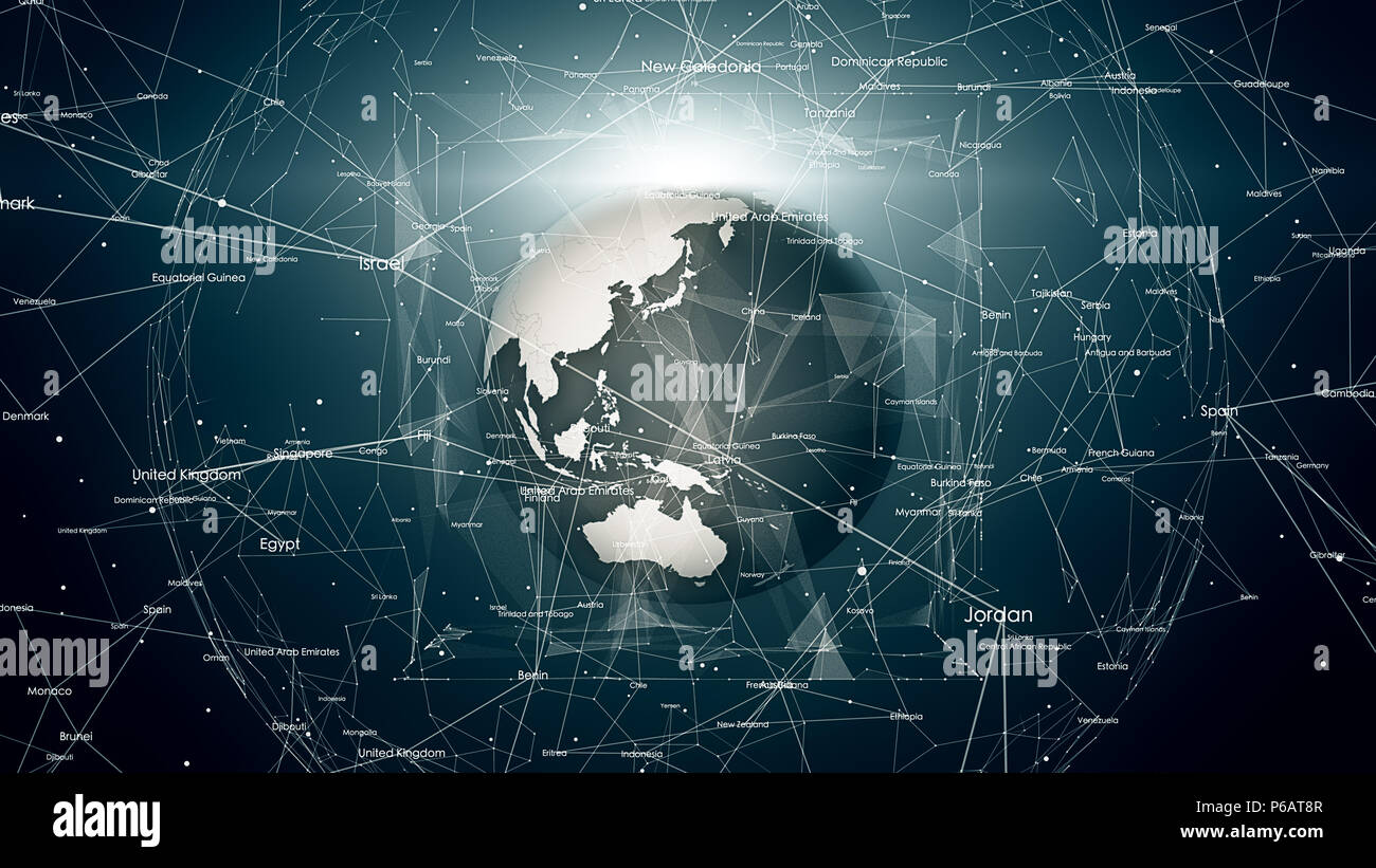 Global network connections. connecting countries around the world ...