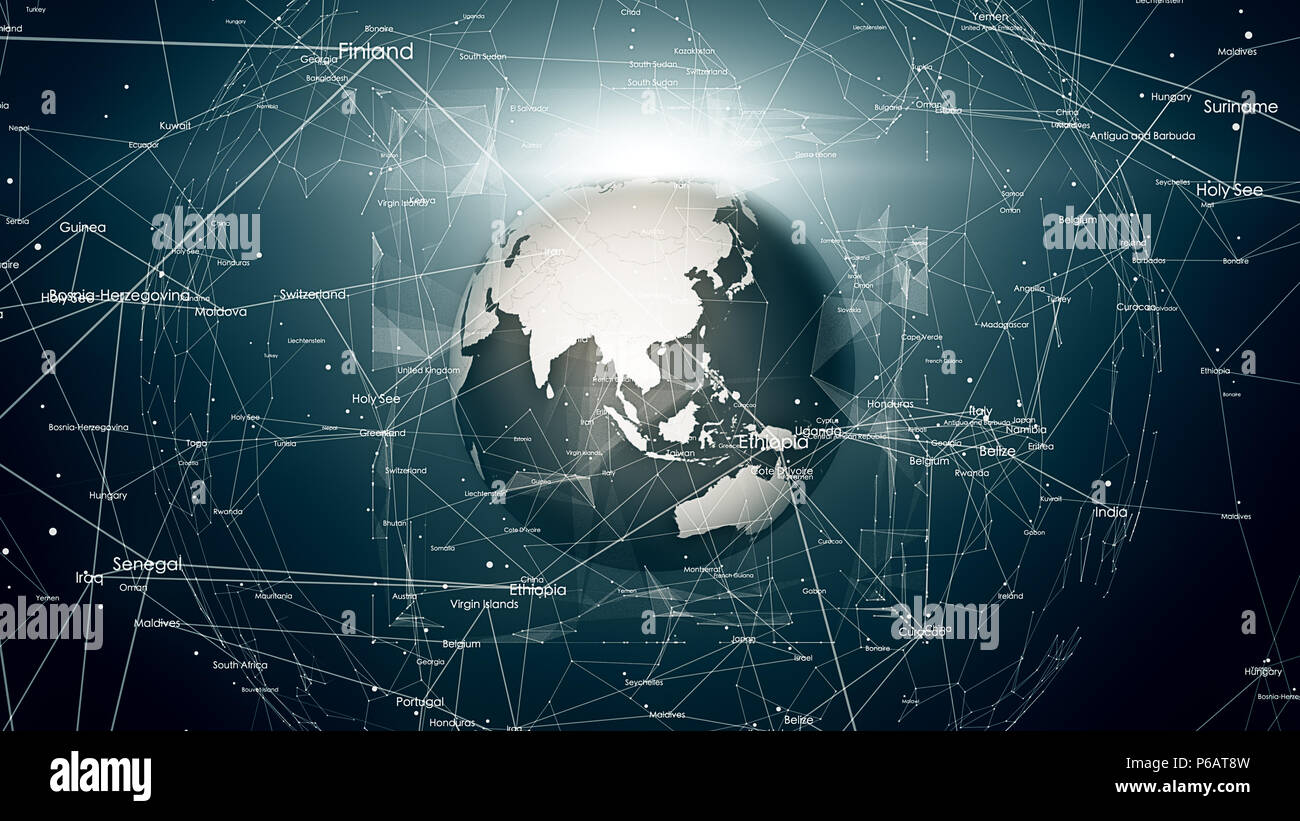 Global network connections. connecting countries around the world ...