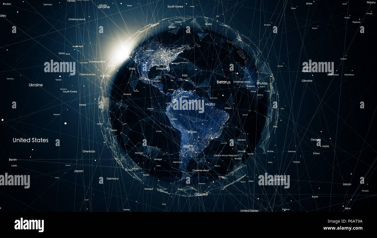 Global network connections. connecting countries around the world ...