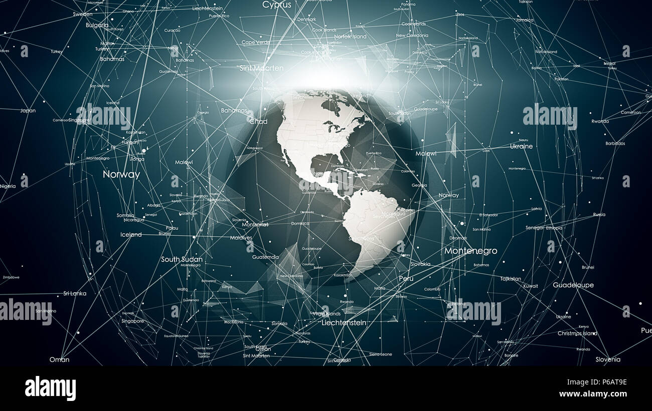 Global network connections. connecting countries around the world ...