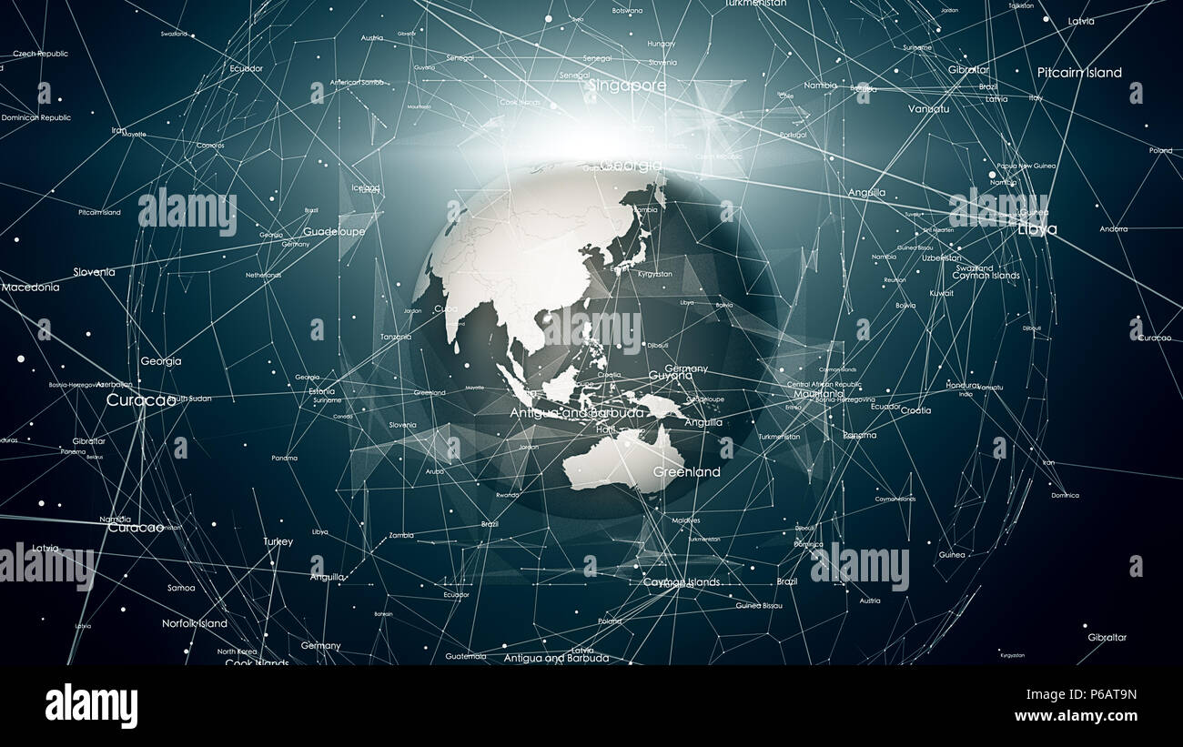 Global network connections. connecting countries around the world ...